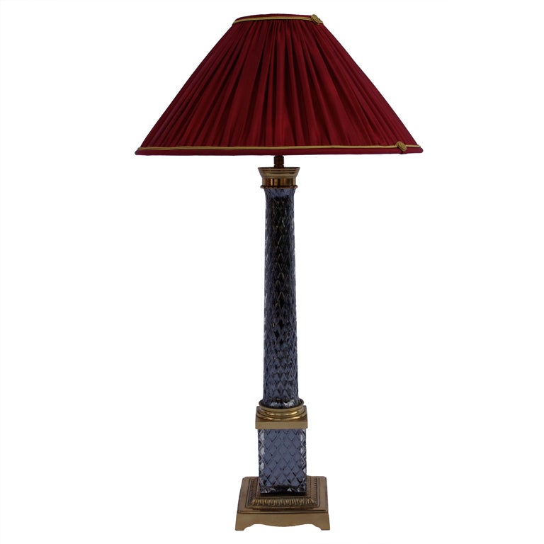 Large Column Crystal Lamp at 1stDibs