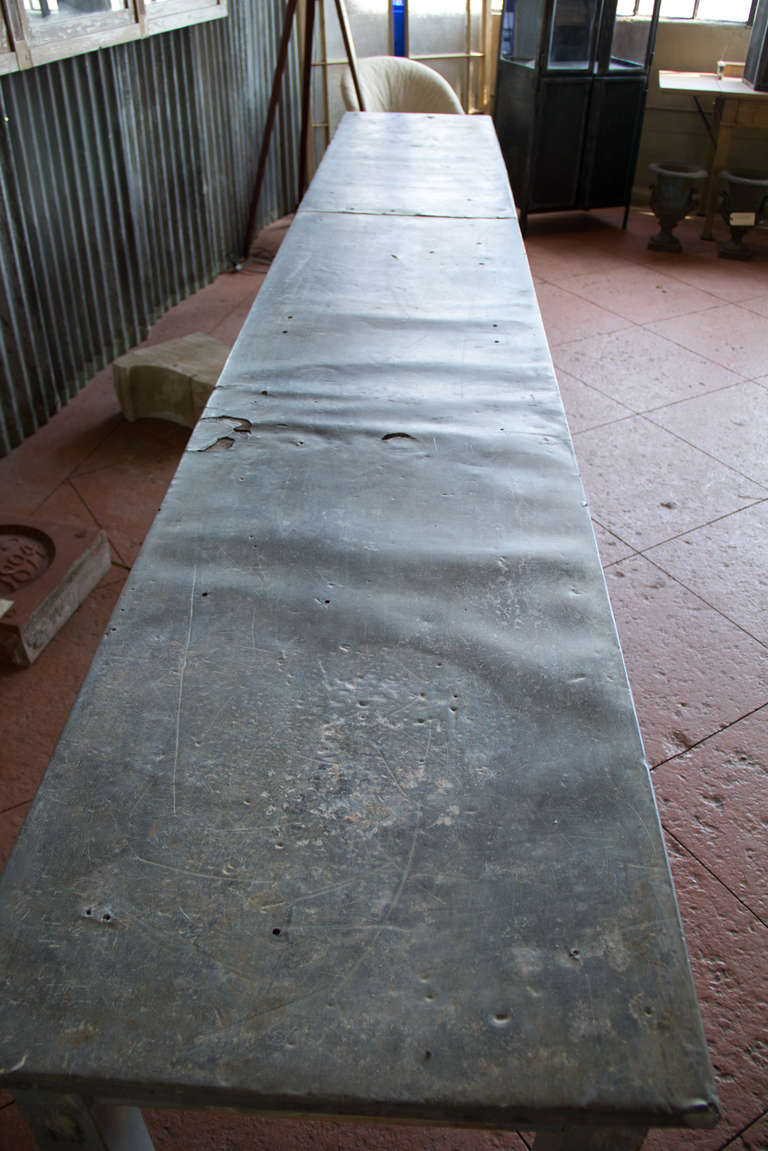 19th Century French Zinc Topped Table at 1stDibs