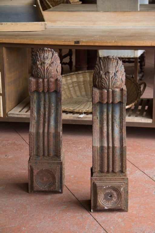 Rare Pair of Massive Antique Cast Iron Corbels at 1stDibs