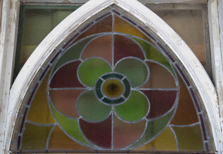 Very Large 19th Century English Stained Glass Lancet Window at 1stDibs