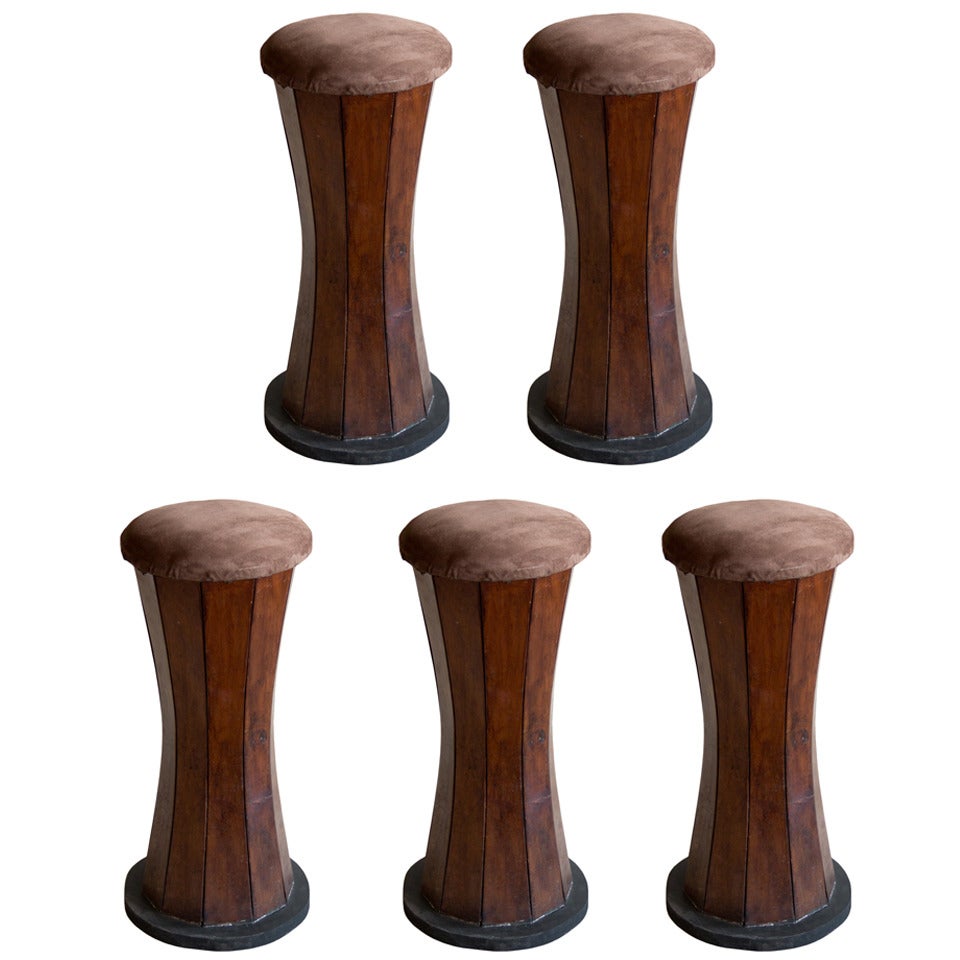 Set of 5 Ship's Bar Stools at 1stDibs