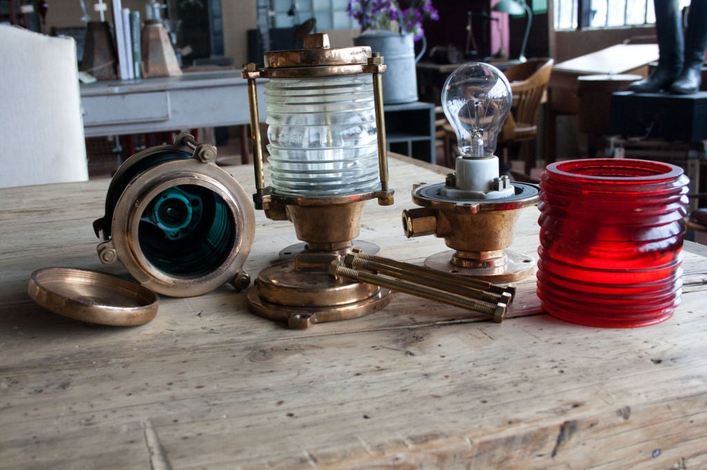 Set of 3 Vintage Navigation Lamps at 1stDibs