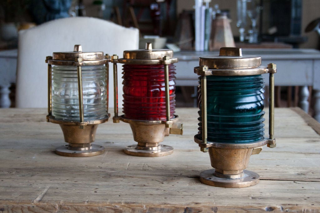 Set of 3 Vintage Navigation Lamps at 1stDibs