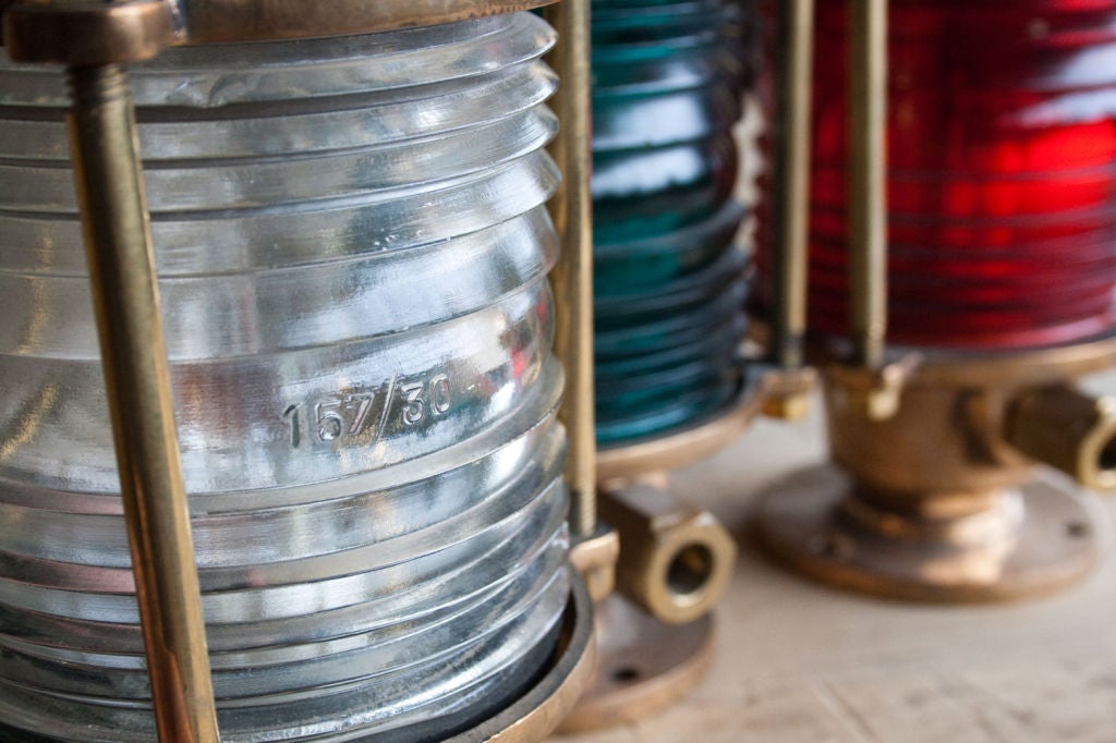 Set of 3 Vintage Navigation Lamps at 1stDibs