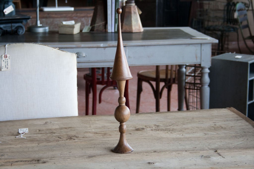Set of 3 Antique Wood Finials at 1stDibs