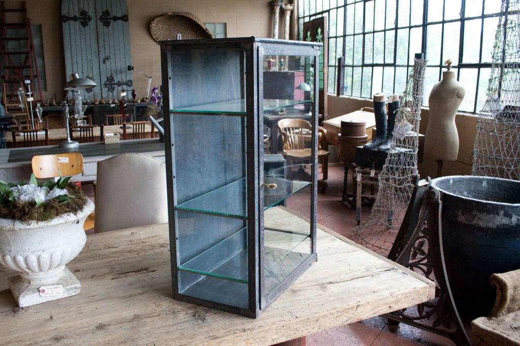 Vintage Metal Vitrine at 1stDibs