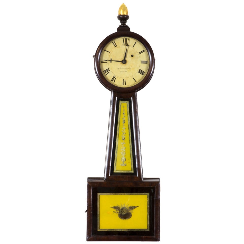 Federal Mahogany Banjo Clock by Sylvester Edgarly, Roxbury, MA, circa ...