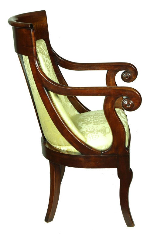 Classical Mahogany Armchair, French Restoration Taste, Boston at ...