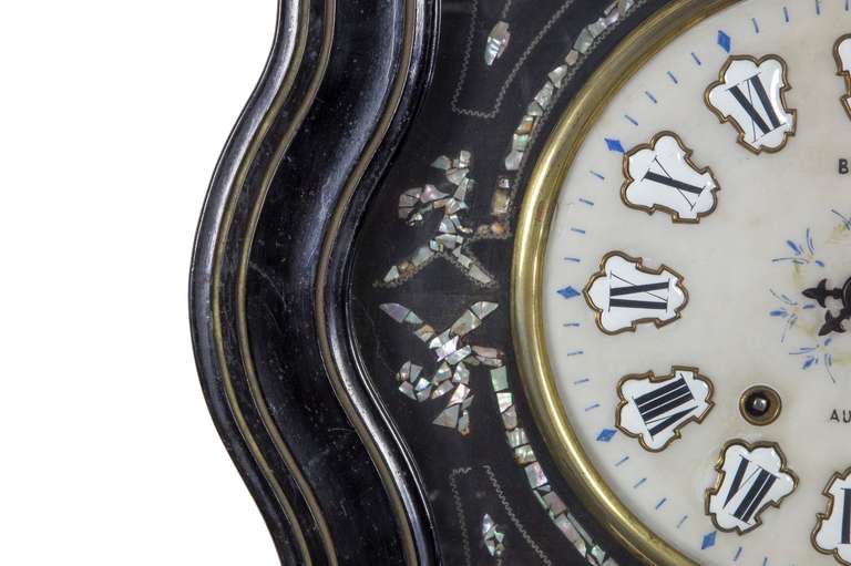 French 'Bakers' Wall Clock with Mother-of-Pearl Inlay, Late 19th ...