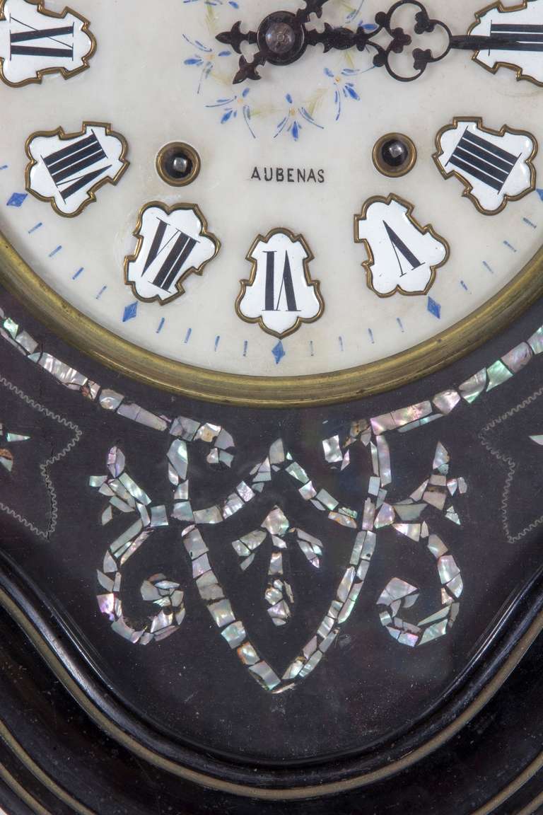 French 'Bakers' Wall Clock with Mother-of-Pearl Inlay, Late 19th ...