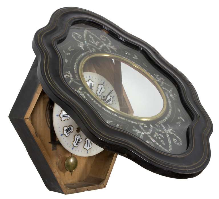 French 'Bakers' Wall Clock with Mother-of-Pearl Inlay, Late 19th ...