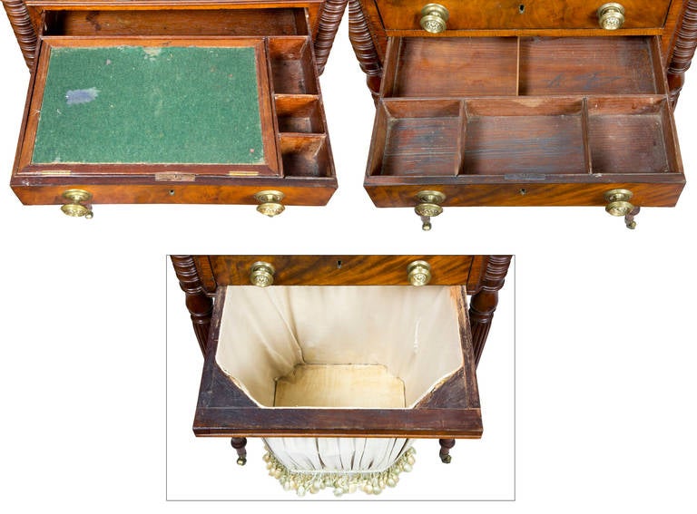 Classic Work Table with Original Brasses For Sale at 1stDibs