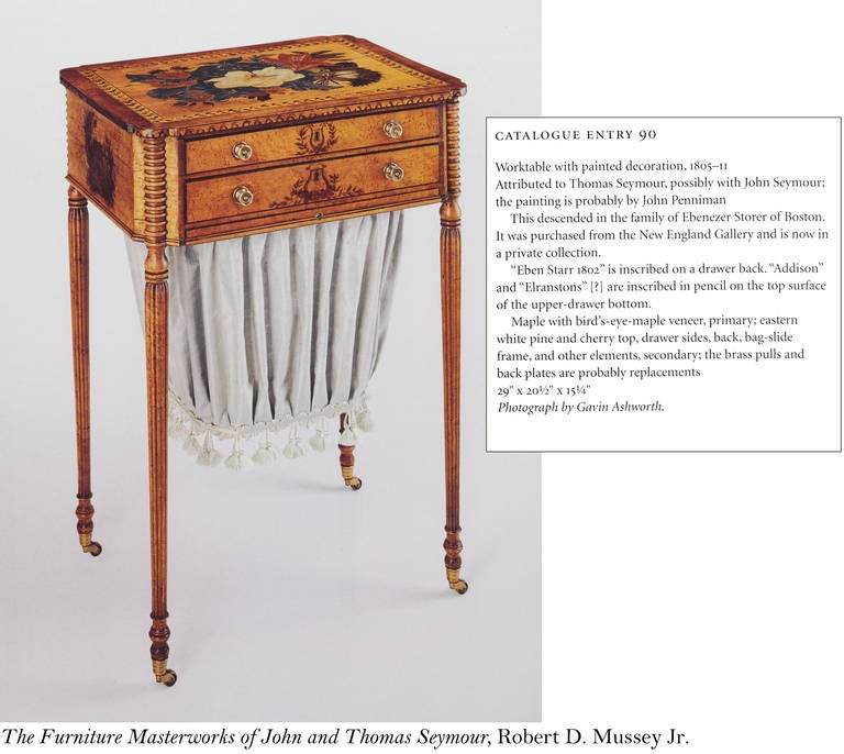 Classic Work Table with Original Brasses For Sale at 1stDibs