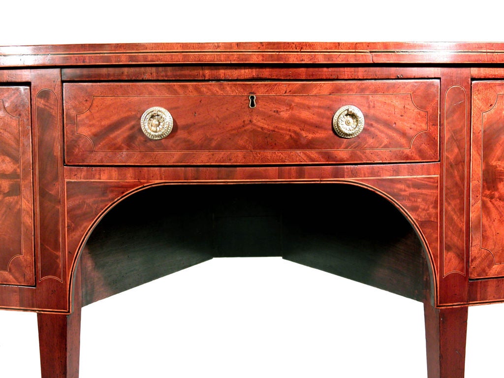 Large Inlaid Mahogany Hepplewhite Demilune Sideboard For Sale at 1stDibs