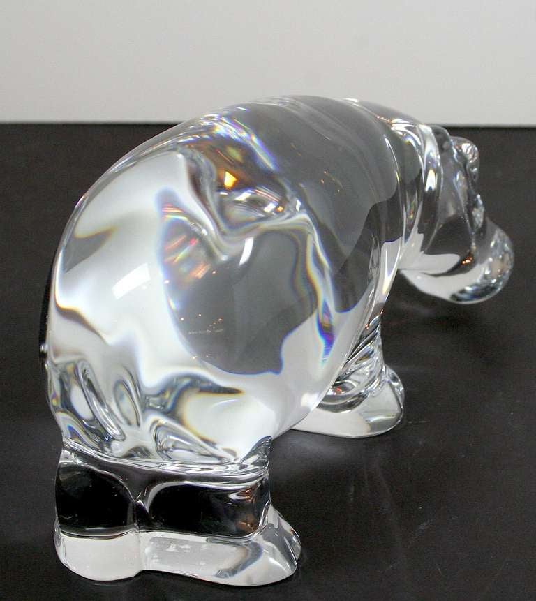 Baccarat Crystal Hippopotamus at 1stDibs | baccarat hippo, hippo crystal