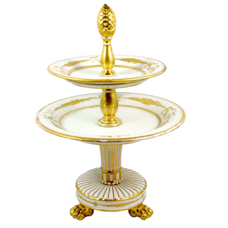 Tiered Porcelain Server at 1stDibs