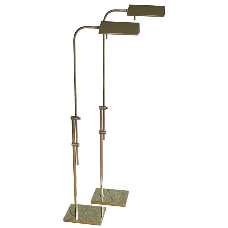 Pair Brass Frederick Cooper Floor Lamps at 1stDibs