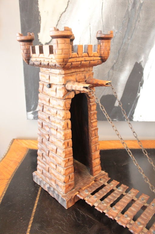 Hand Carved Wooden Working Draw Bridge at 1stDibs