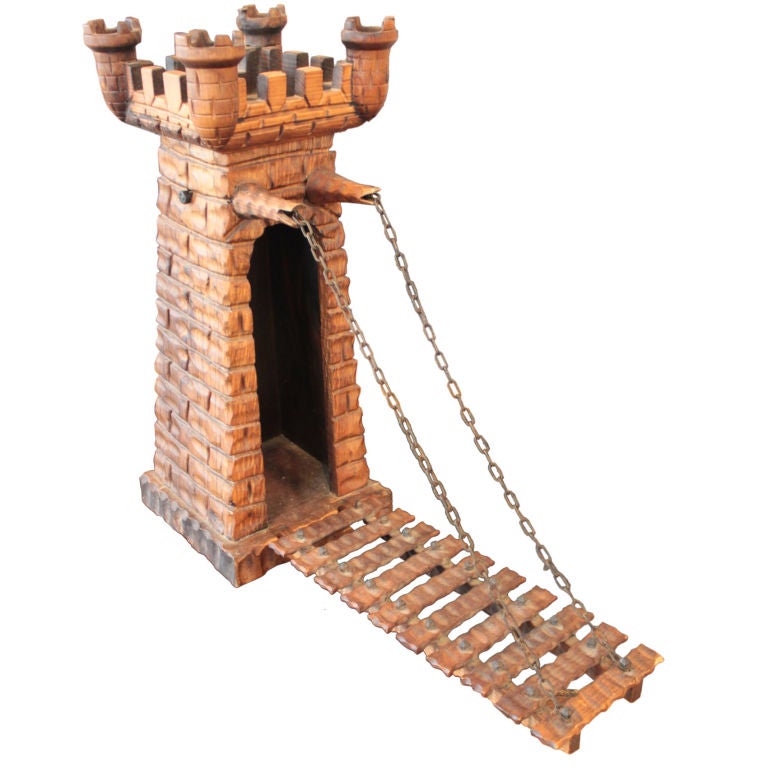 Hand Carved Wooden Working Draw Bridge at 1stDibs
