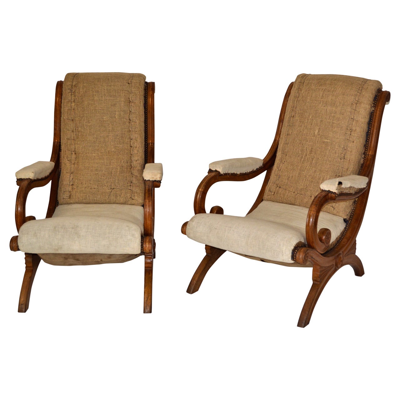 Pair of 19th Century Campeche Chairs at 1stDibs | campeachy chair for sale