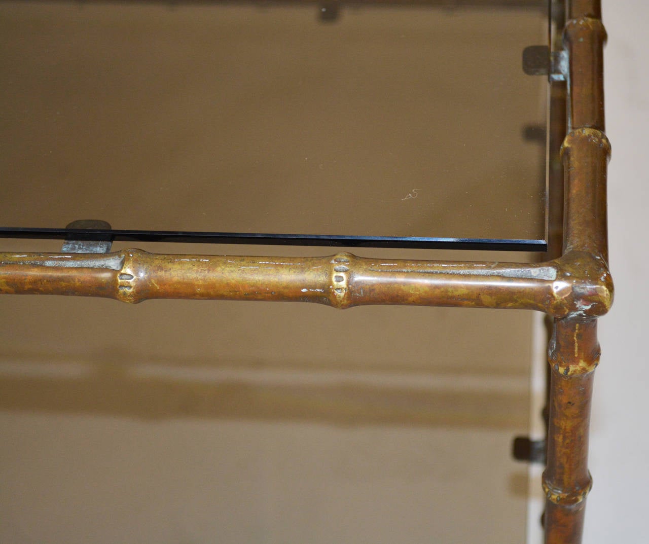 Pair of French Bronze Faux Bamboo Coffee or Side Tables at 1stDibs