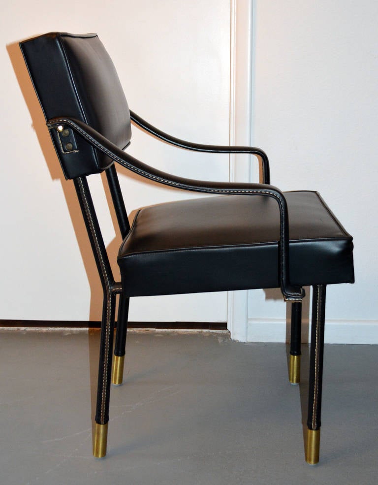 Pair of Jacques Adnet Armchairs at 1stDibs