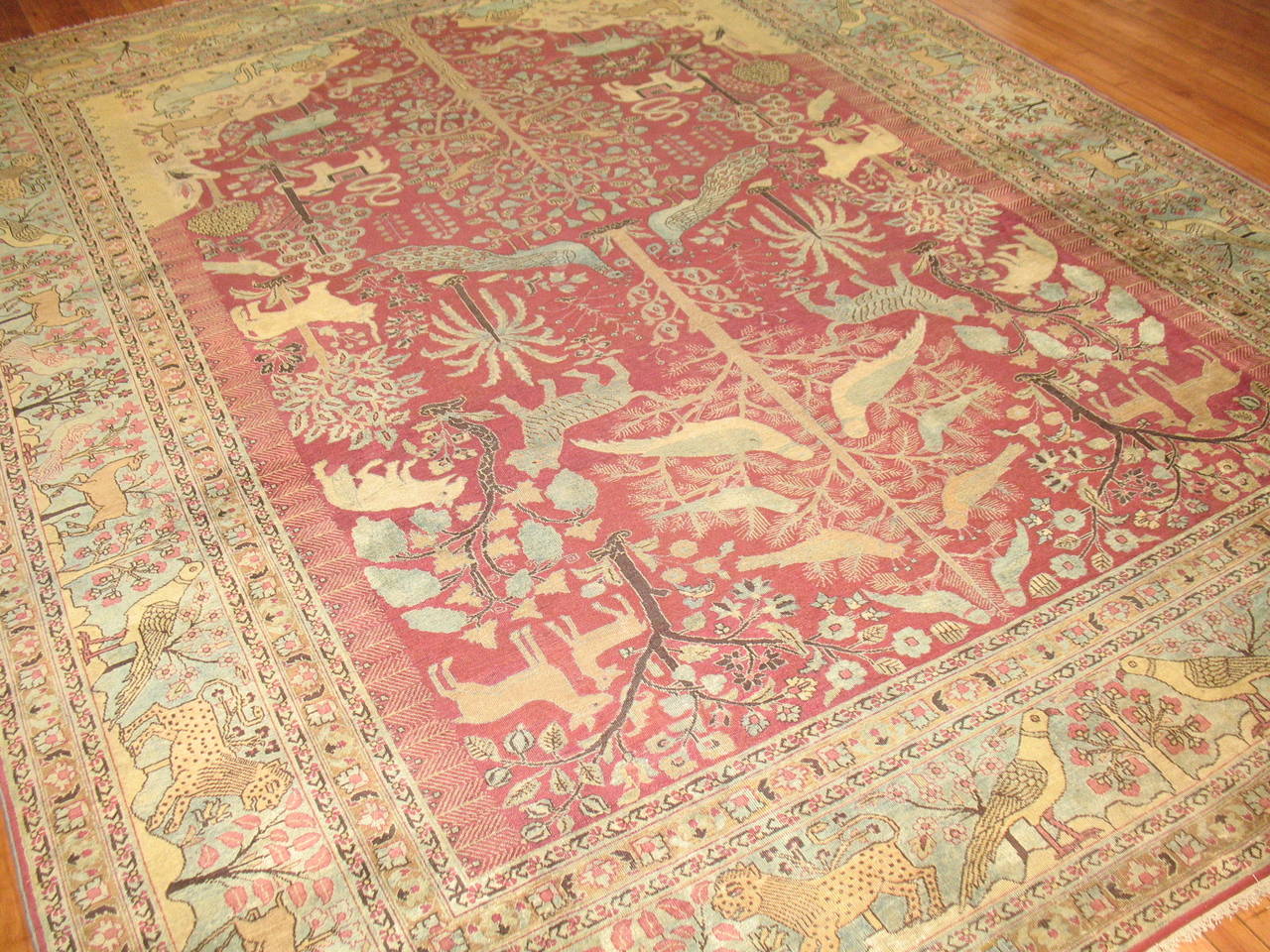 Persian Pictorial Animal Rug at 1stDibs