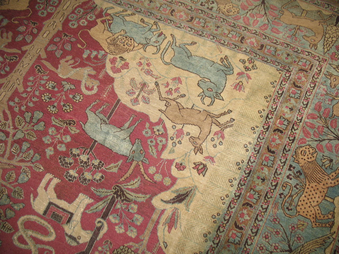Persian Pictorial Animal Rug at 1stDibs