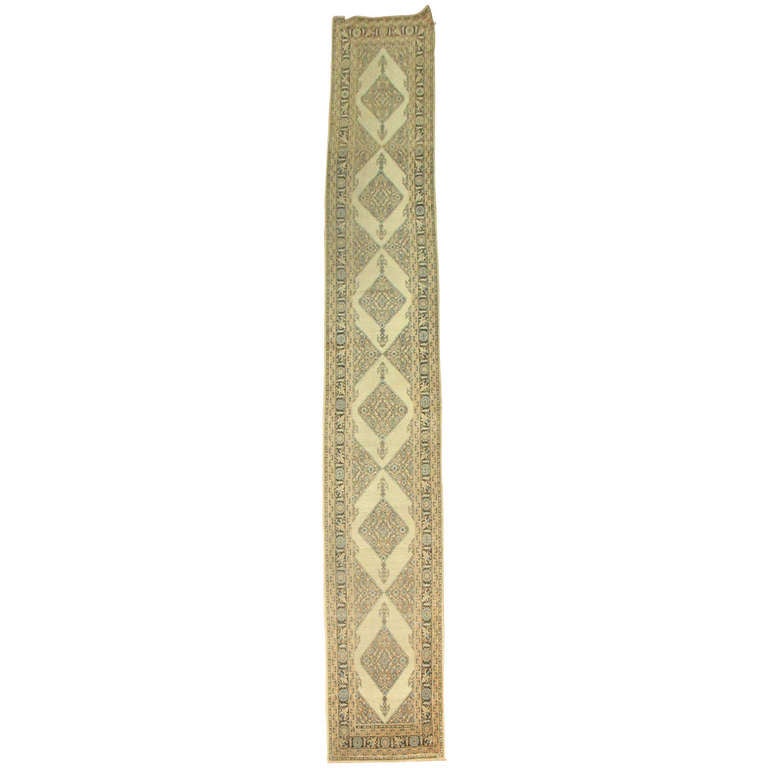 Vintage Persian Tabriz Runner with Jacobean Style, Hallway Runner For ...
