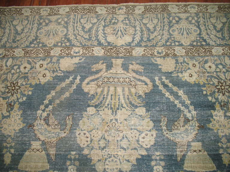 Light Blue Antique Persian Rug at 1stDibs | light blue oriental rug ...