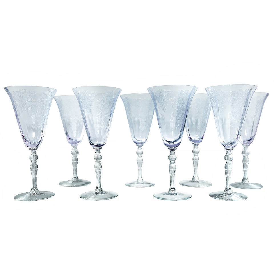 Set of 8 Depression Era Goblets For Sale at 1stDibs