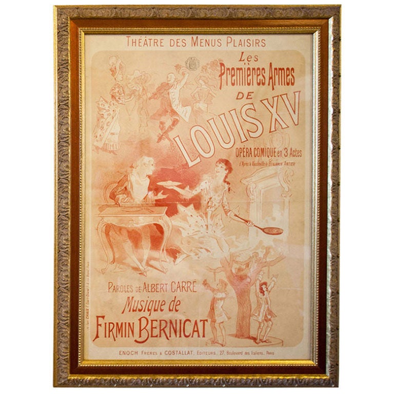 Vintage Framed French Opera Poster at 1stDibs