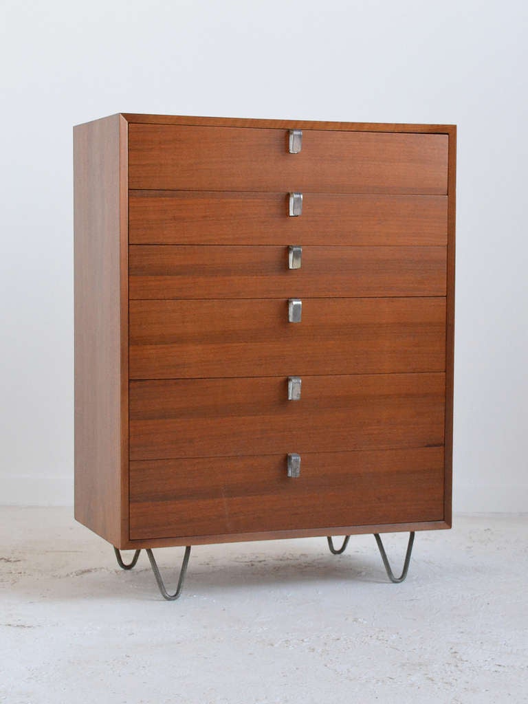 George Nelson Walnut Six Drawer Chest by Herman Miller at 1stDibs