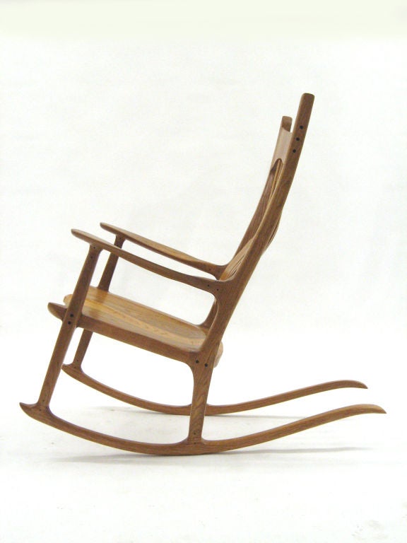 Sam Maloof Style Rocking Chair in White Oak For Sale at 1stDibs