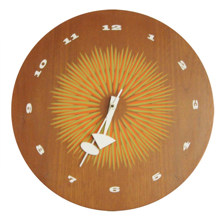 George Nelson clock with graphic face by Howard Miller at 1stdibs