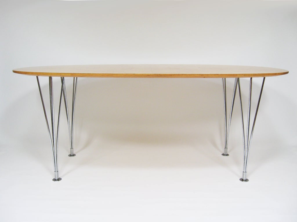Super ellipse dining table/ desk by Piet Hein and Bruno Mathsson at 1stDibs