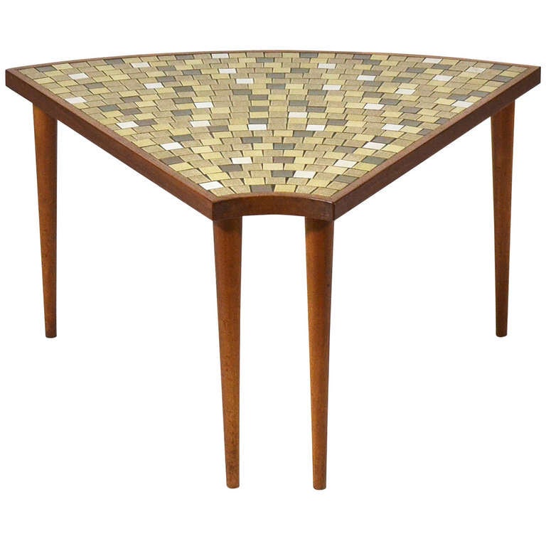 Pie-Shaped Tile Topped Table by Gordon and Jane Martz at 1stDibs