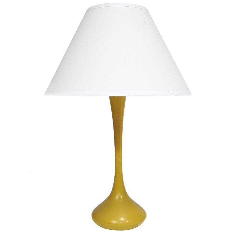 Laurel Table Lamp With Mustard Yellow Base For Sale at 1stDibs