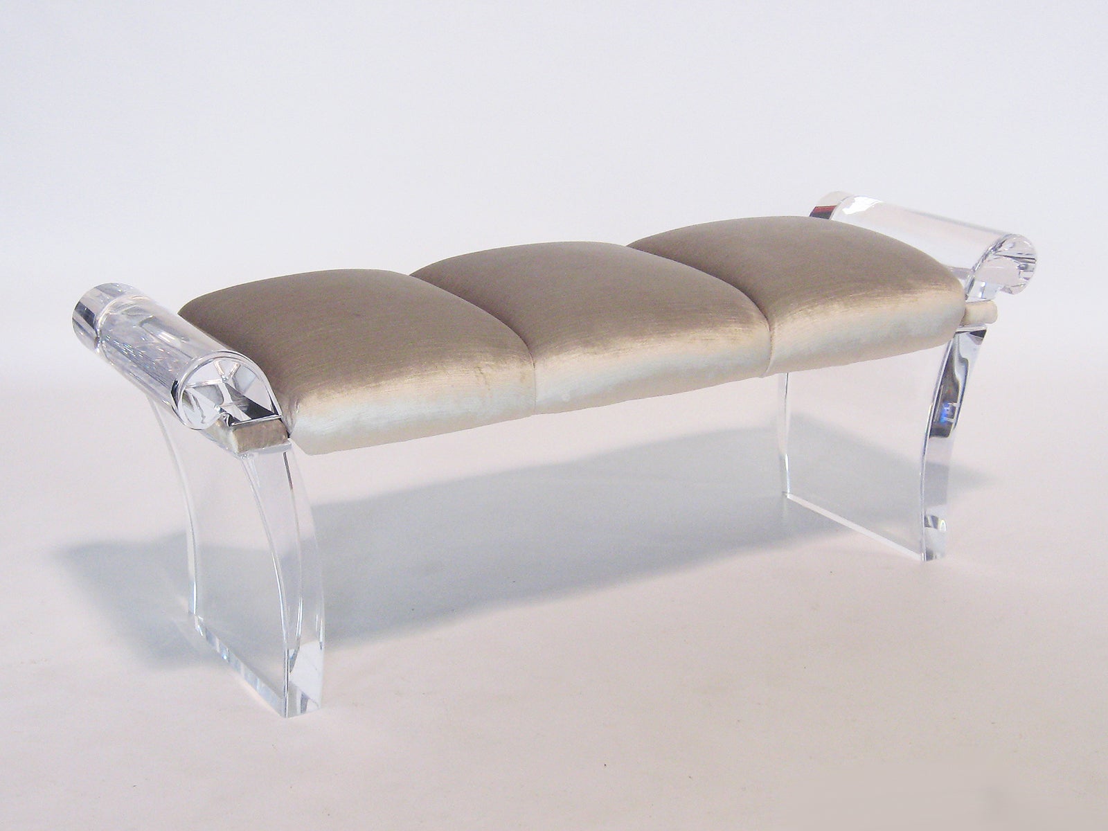 Fantastic Lucite Scroll Arm Bench by Robert Van Horn at 1stDibs