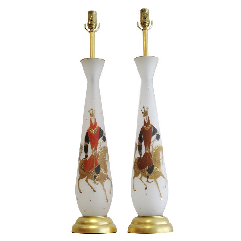Mid-century Knight on Horseback Lamps For Sale at 1stDibs