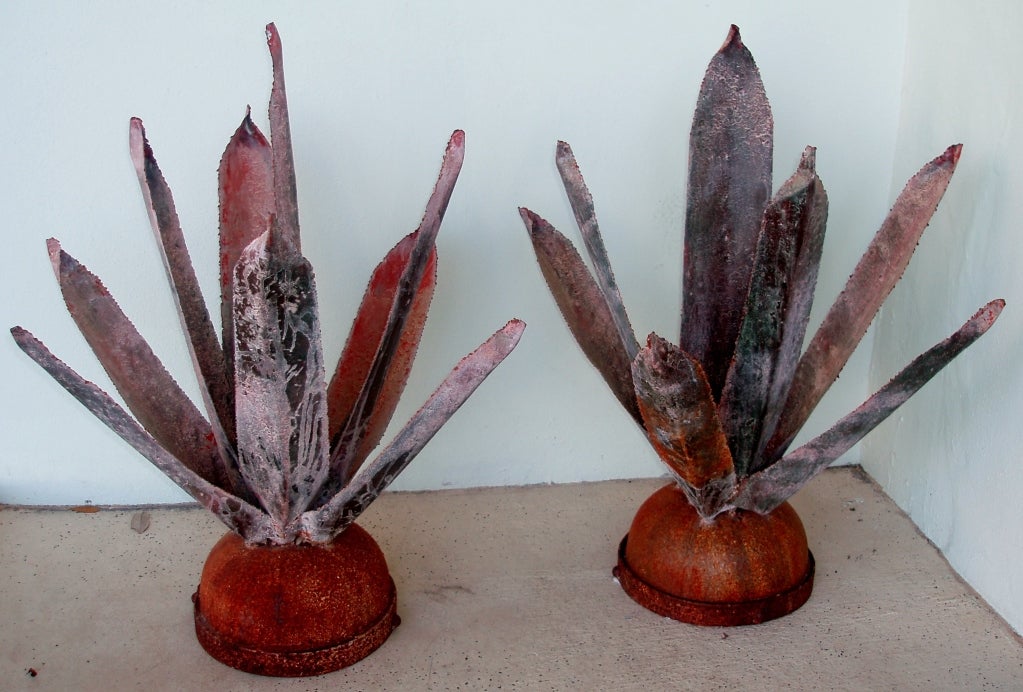 Cut Metal Agave Sculptures at 1stDibs