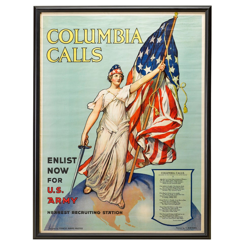 "Columbia Calls" WWI Poster, circa 1918 at 1stDibs