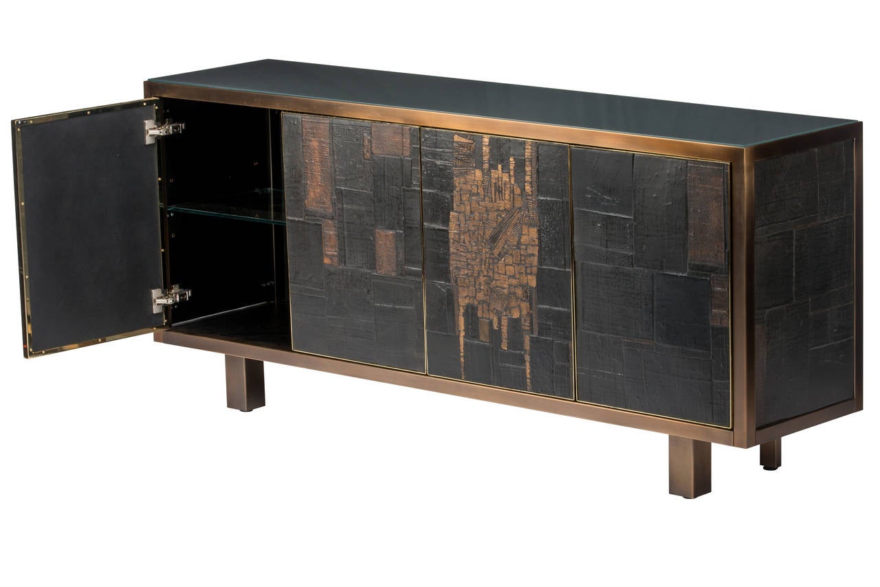 Pia Manu Sculpted Bronze Sideboard at 1stDibs
