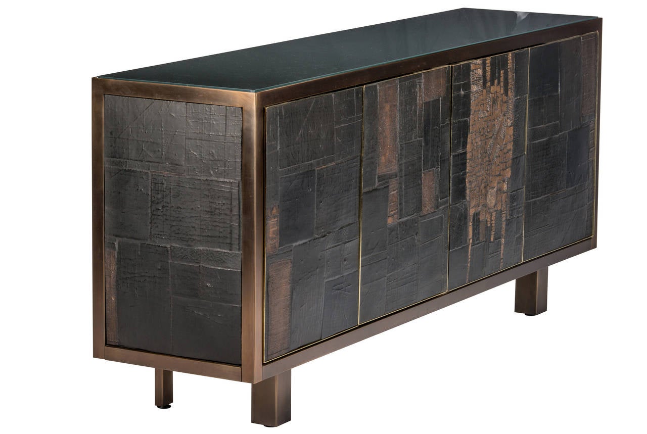 Pia Manu Sculpted Bronze Sideboard at 1stDibs