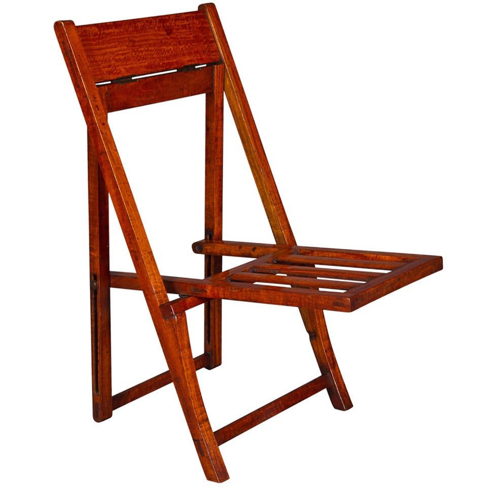 Fine Colonial Satinwood Campaign Folding Chair at 1stDibs