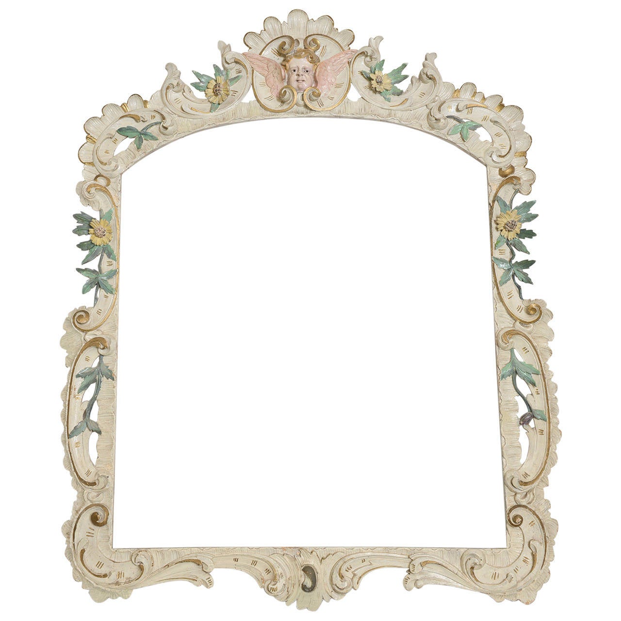 19th Century Antique Swedish Hand-Carved Frame and Mirror at 1stDibs
