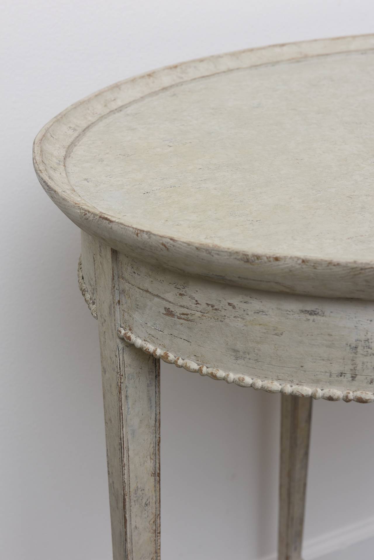 Antique Swedish Oval Side Table with Drawer 19th Century at 1stDibs