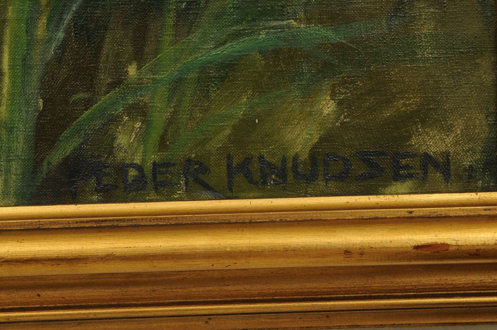 Scandinavian Danish Landscape Painting by Peder Knudsen at 1stdibs