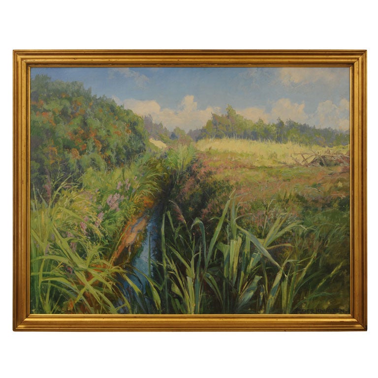 Scandinavian Danish Landscape Painting by Peder Knudsen at 1stdibs