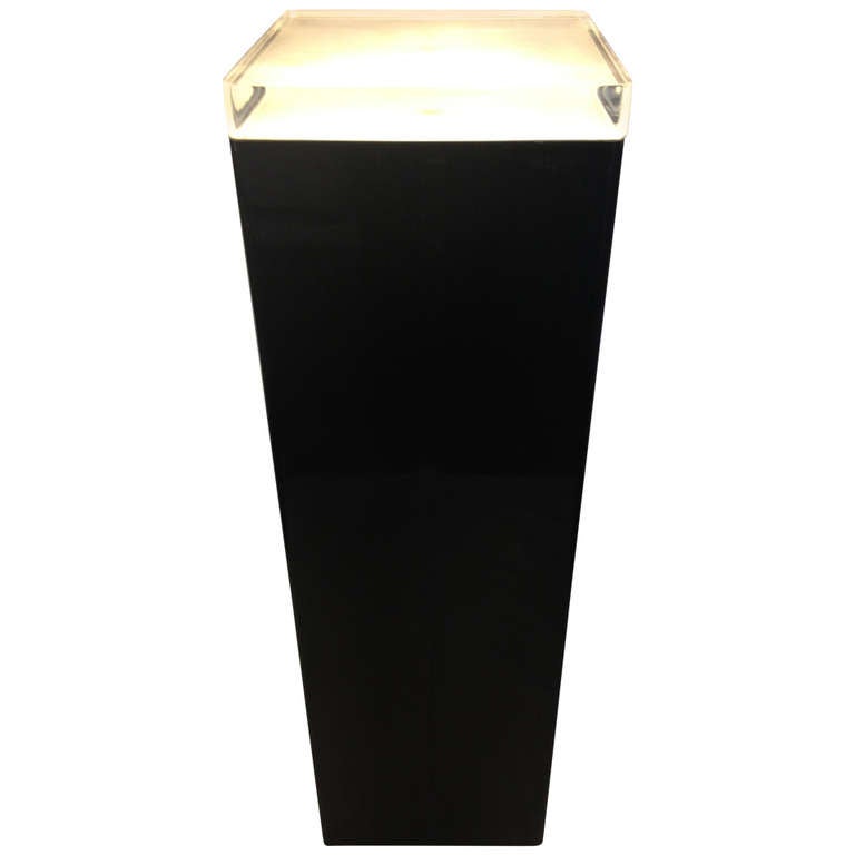 Rare 1960's Black Plexiglass Lucited Lighted Pedestal at 1stDibs